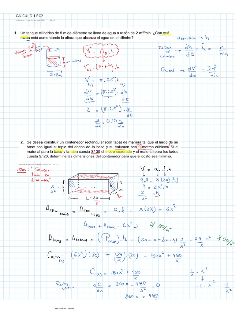 Calculo 1 PC2 | PDF