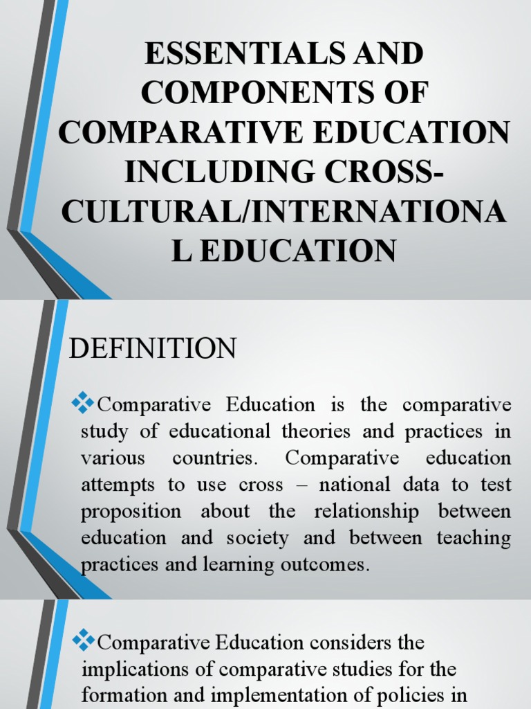 Essentials and Components of Comparative Education Including Cross ...