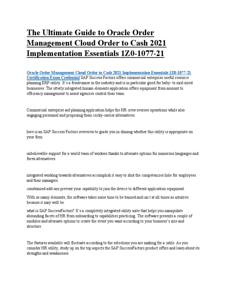 The Ultimate Guide To Oracle Order Management Cloud Order To Cash 2021 ...