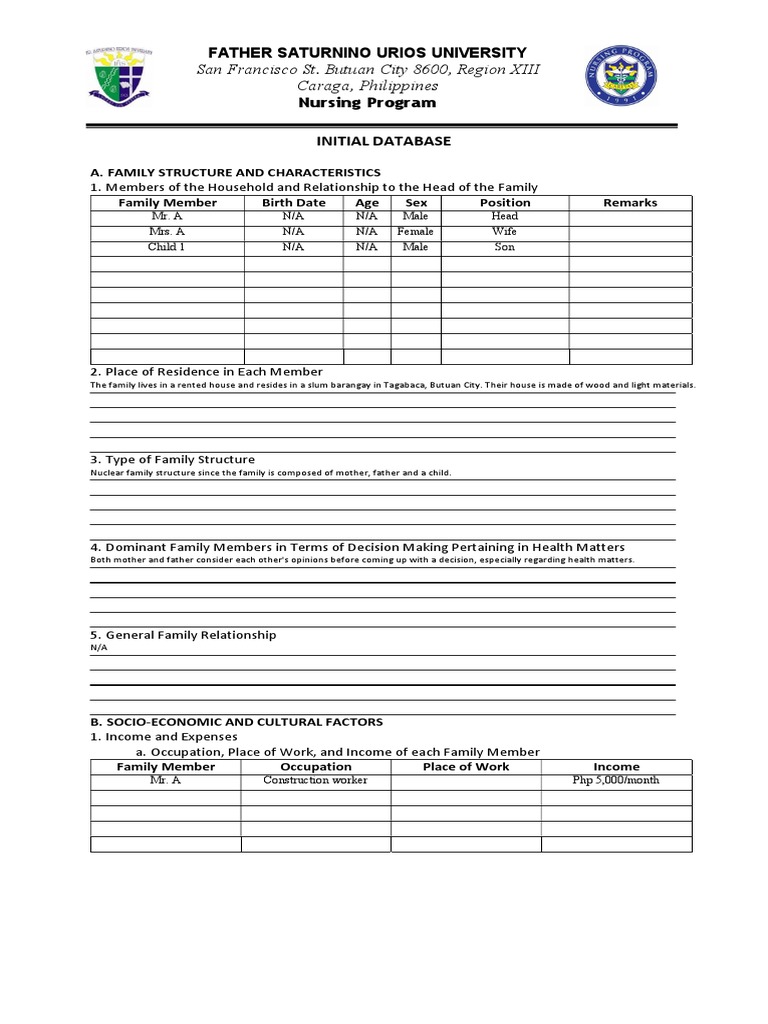 Nursing Program Database Father Saturnino Urios University | PDF ...