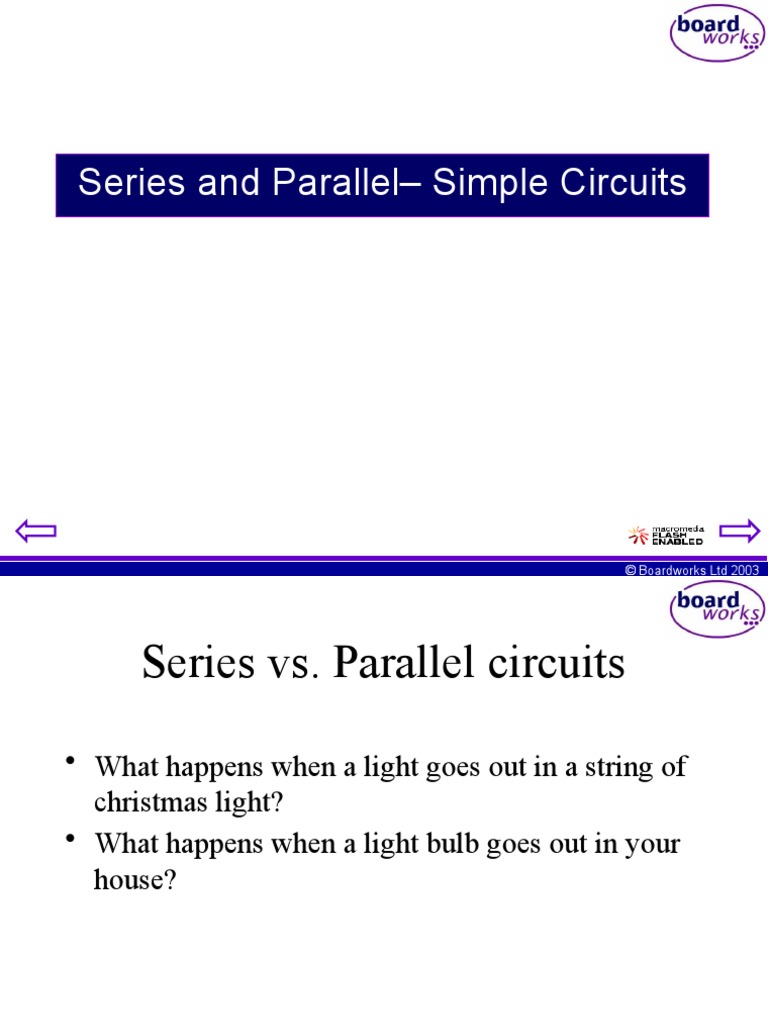 Series and Parallel - Simple Circuits: © Boardworks LTD 2003 | PDF ...