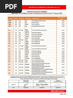 Exide Car and SUV Battery Chart | PDF