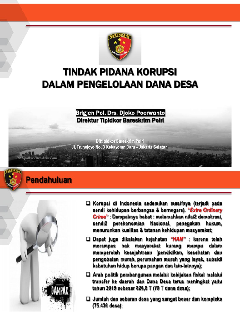 Materi Direktur Tindak Pidana Korupsi Bareskrim Polri | PDF