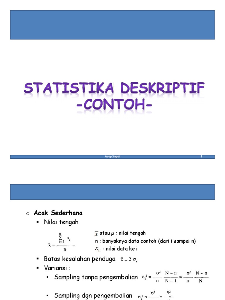 Contoh Statistik Deskriptif Acak | PDF | Seni & Disiplin Bahasa ...