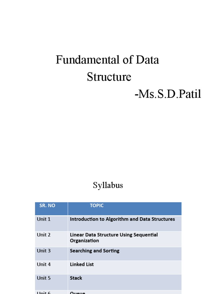 Fundamental of Data Structure - Ms.S.D.Patil | Download Free PDF ...