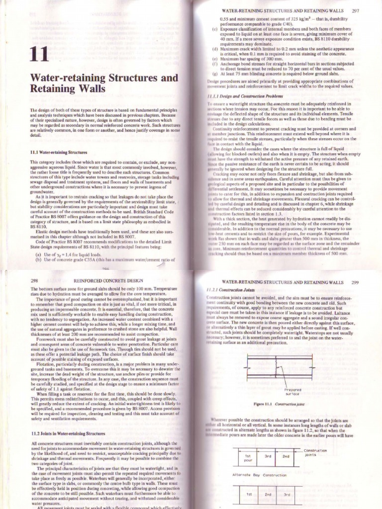 Water-Retaining Structures Design Considerations | PDF | Concrete ...