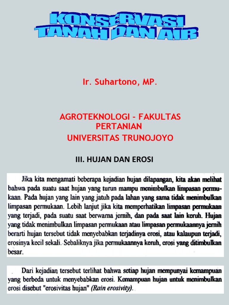 Erosivitas Hujan dan Perhitungannya | PDF