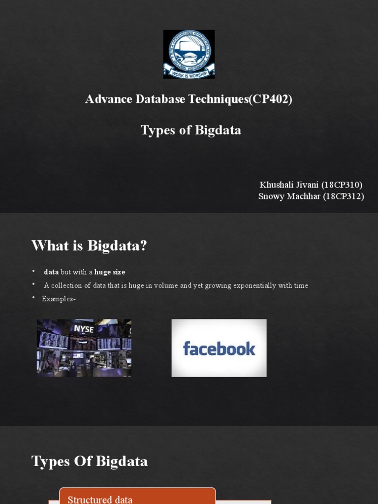 Types of Bigdata: Advance Database Techniques (CP402) | PDF | Big Data | Databases