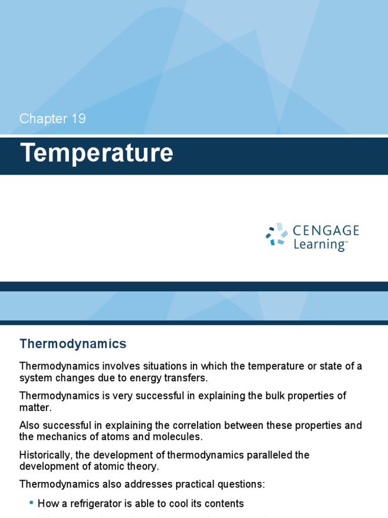 Chapter 19. Temperature | PDF | Temperature | Gases