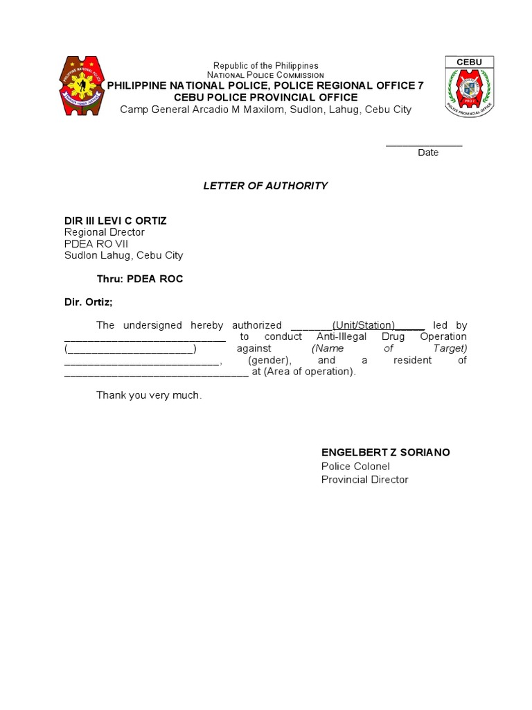 Letter of Authority | PDF