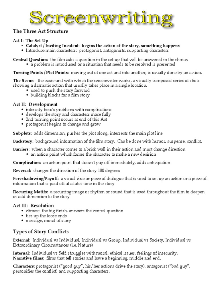 The Three Act Structure | PDF | Narration | Plot (Narrative)