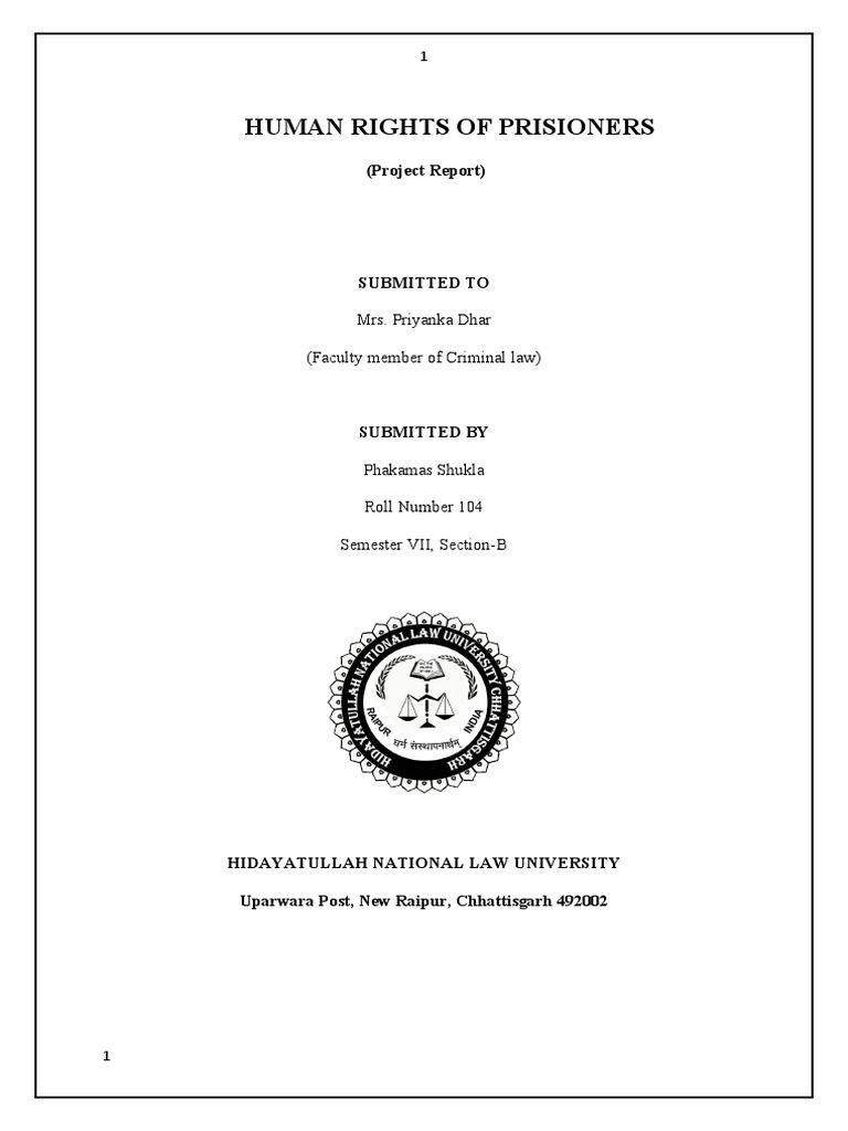 Rights of Prisoners Project Report | PDF | Double Jeopardy | Criminal ...