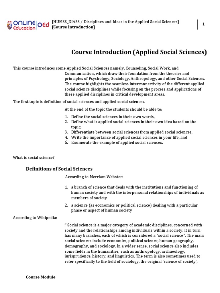 Week 001-Module Introduction | PDF | Social Sciences | Science