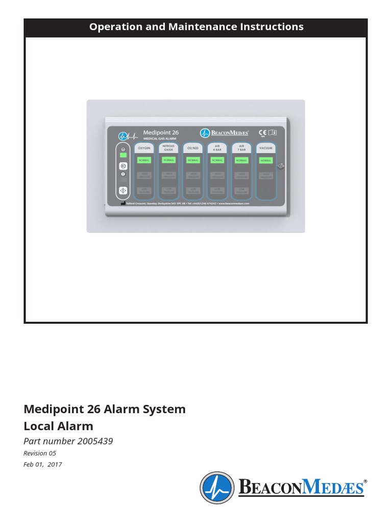 Operation and Maintenance Instructions: Medipoint 26 Alarm System Local ...
