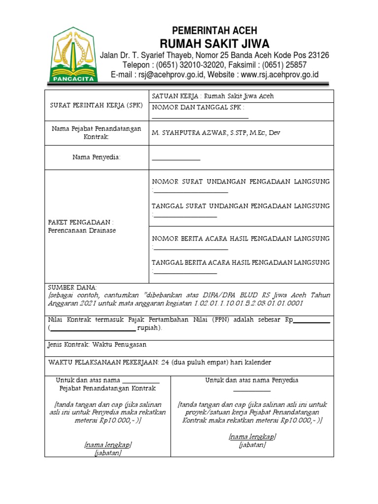 Rancangan SPK, SSUK, SSKK Perencanaan Drainase | PDF