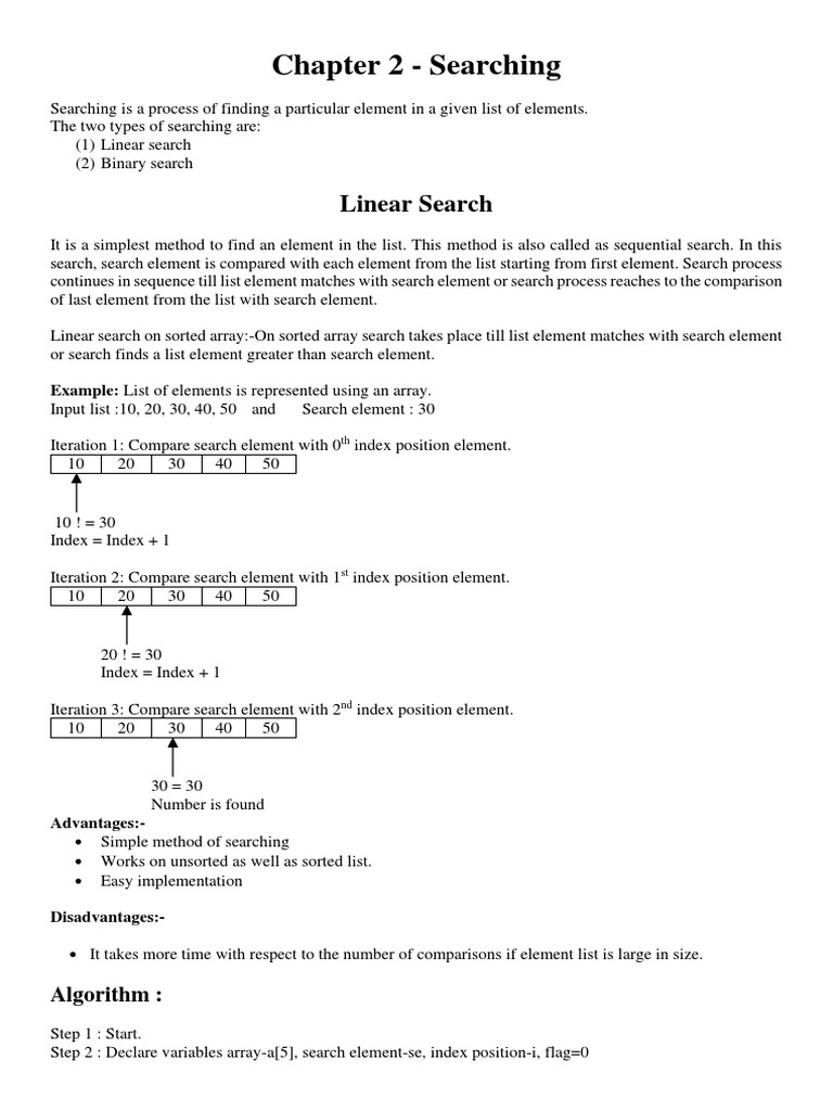 Chapter 2 - Searching: Linear Search | PDF | Mathematical Logic ...