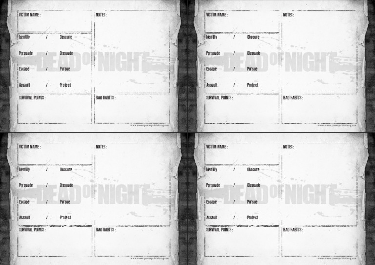 A4 Character Sheet | PDF