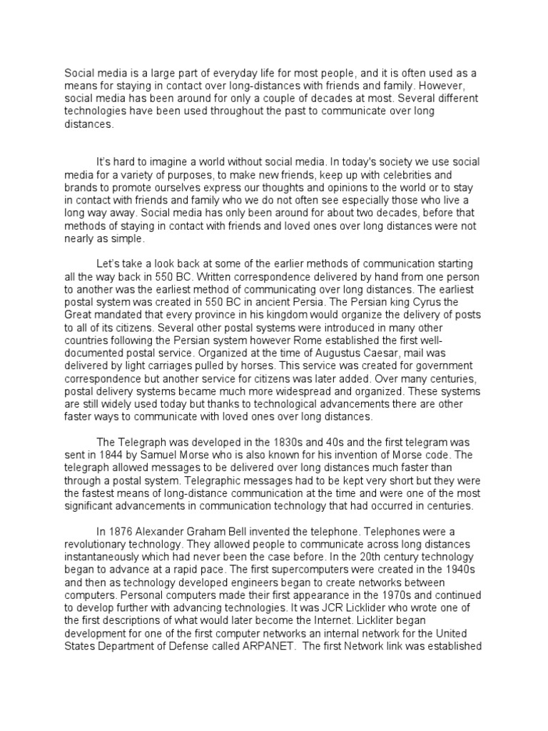 The History of Social Media | PDF | Internet | Telegraphy