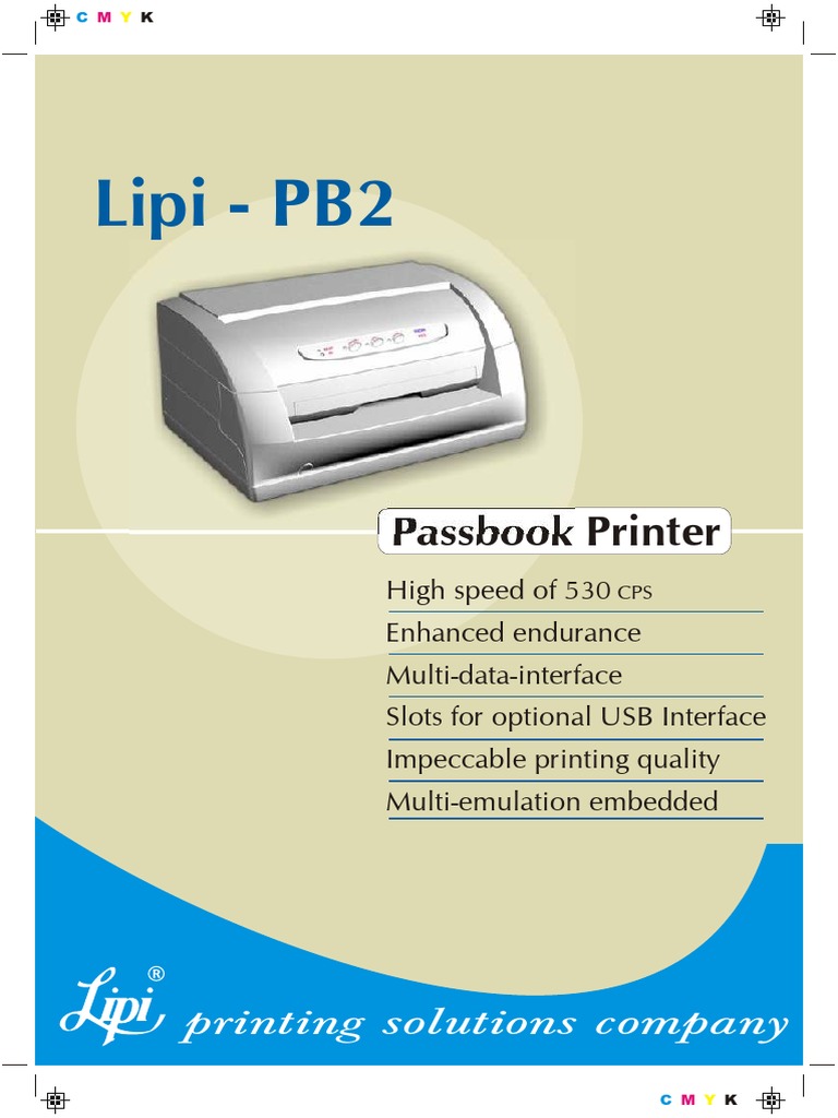 Lipi - PB2: Passbook Printer | PDF | Printer (Computing) | Typography