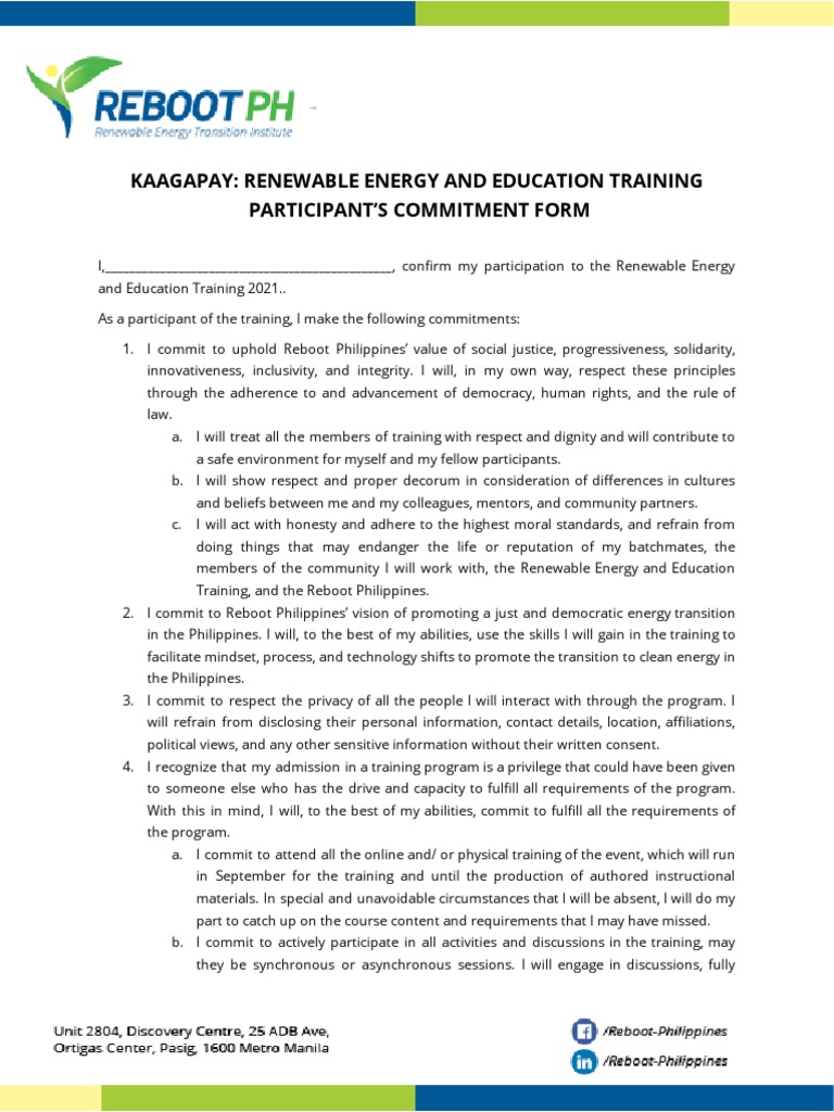 Kaagapay: Renewable Energy and Education Training Participant'S ...
