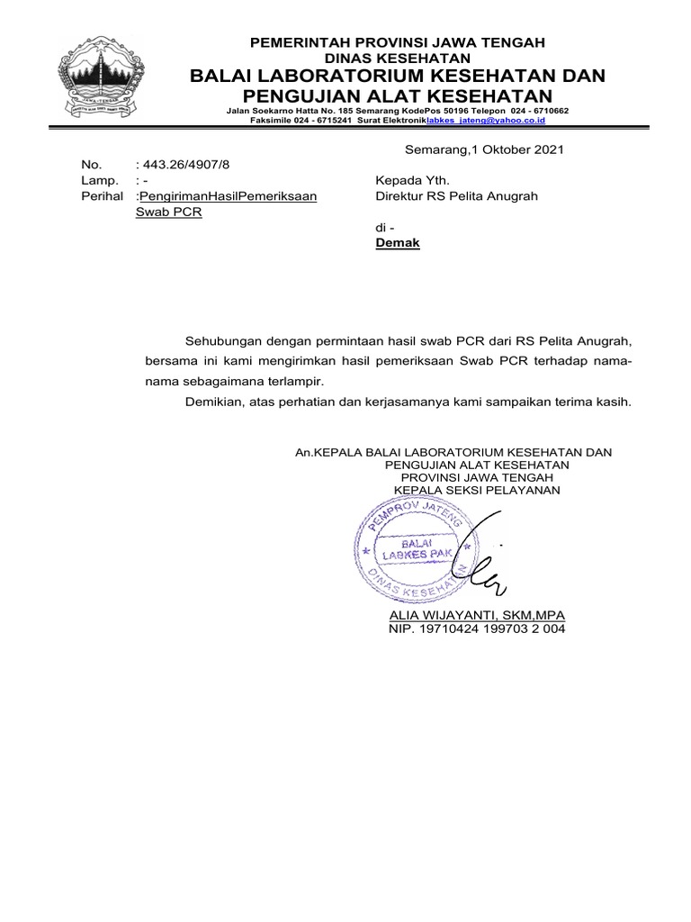 RS Pelita Anugrah (1 Oktober 2021) | PDF