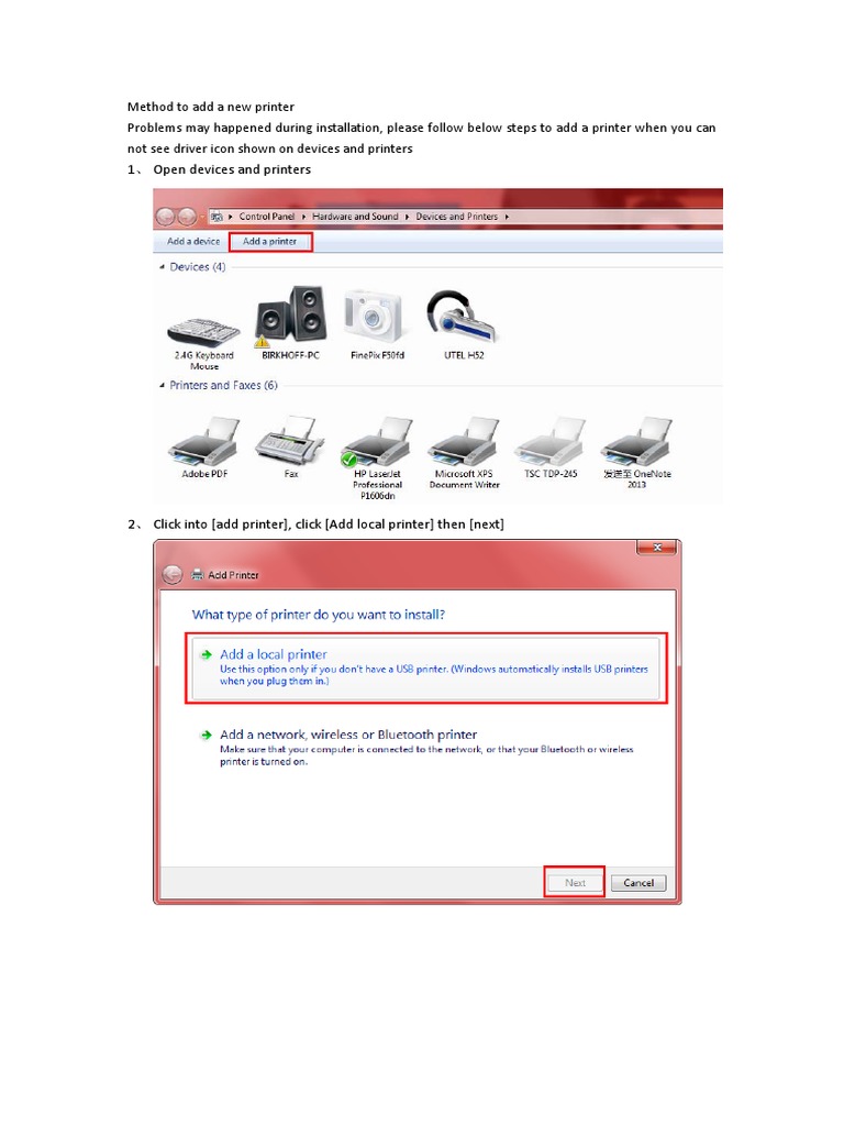 Method To Add A New Printer | PDF | Business
