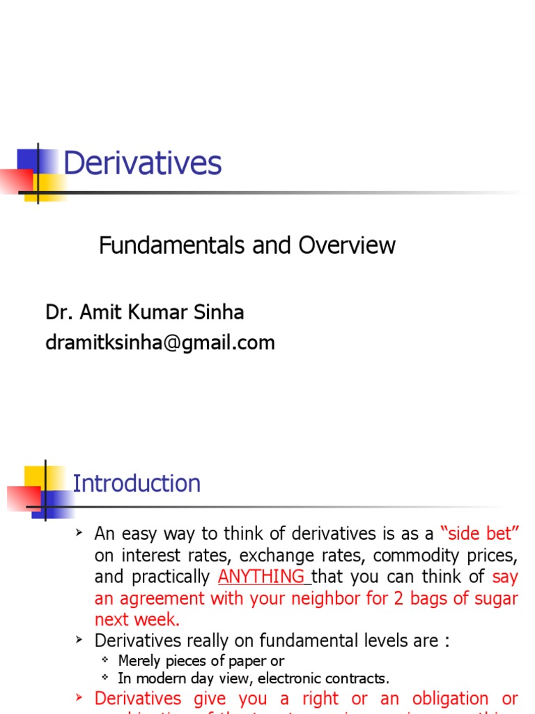 Derivatives: Fundamentals and Overview | PDF | Option (Finance ...