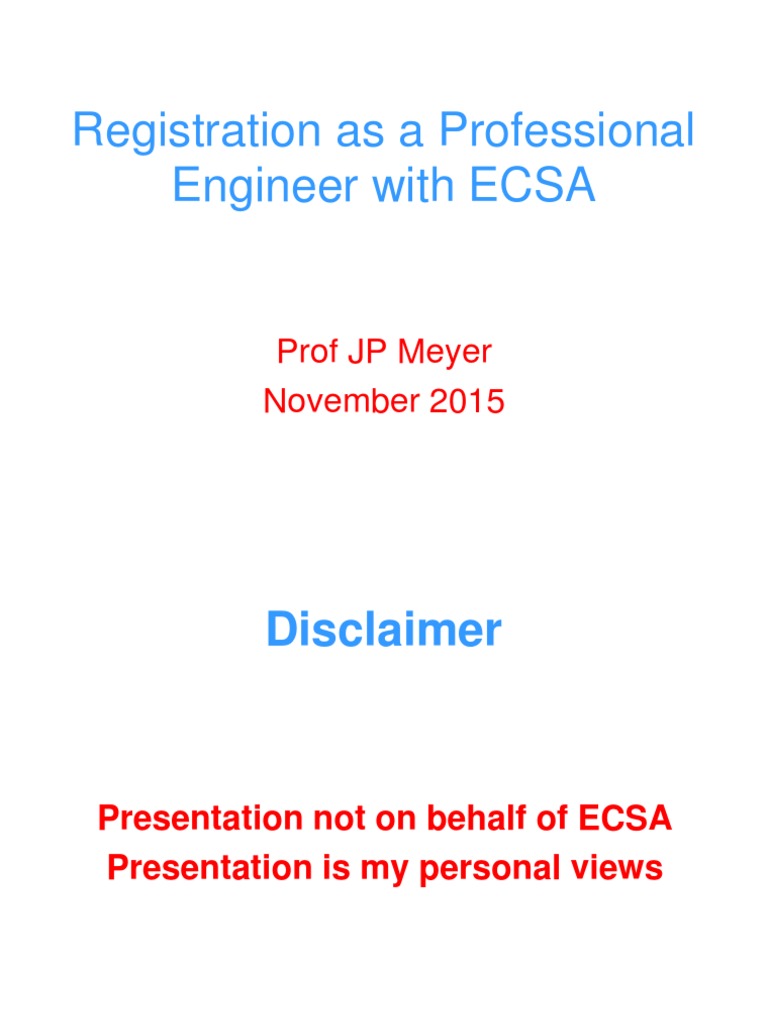 ECSA Registration Guide | PDF | Engineer | Design