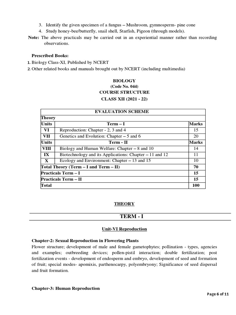 (Code No. 044) : Term - I | PDF | Gene | Heredity