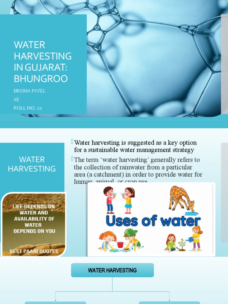 Water Harvesting in Gujarat: Bhungroo: Brona Patel XE Roll No. 22 | PDF ...