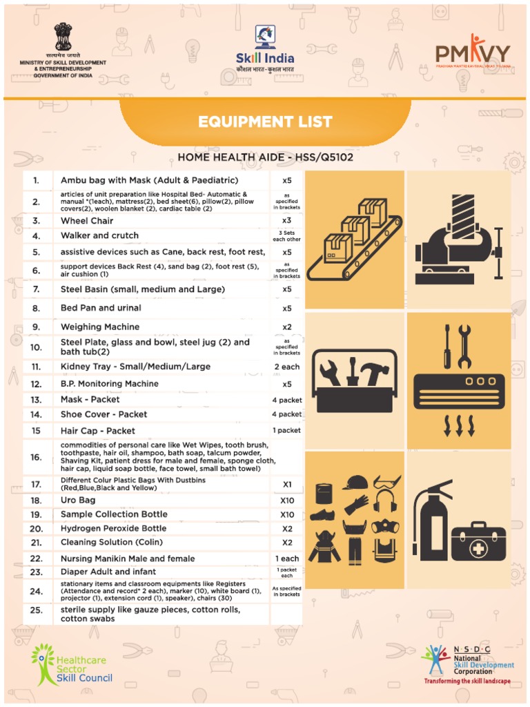 Equipment List Home Health Aide | PDF