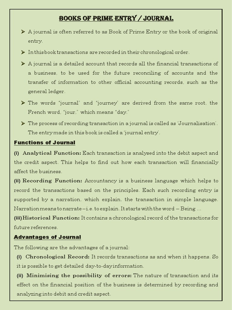 Books of Prime Entry / Journal | PDF | Debits And Credits | Cheque