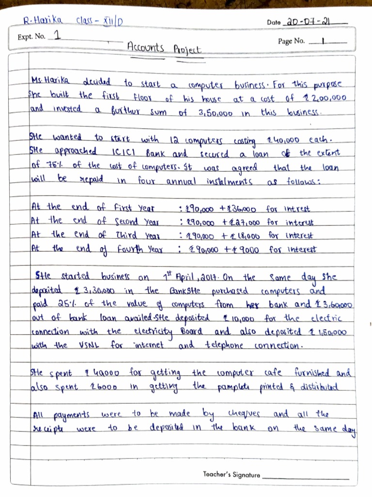 Accounts Project | PDF | Home & Garden