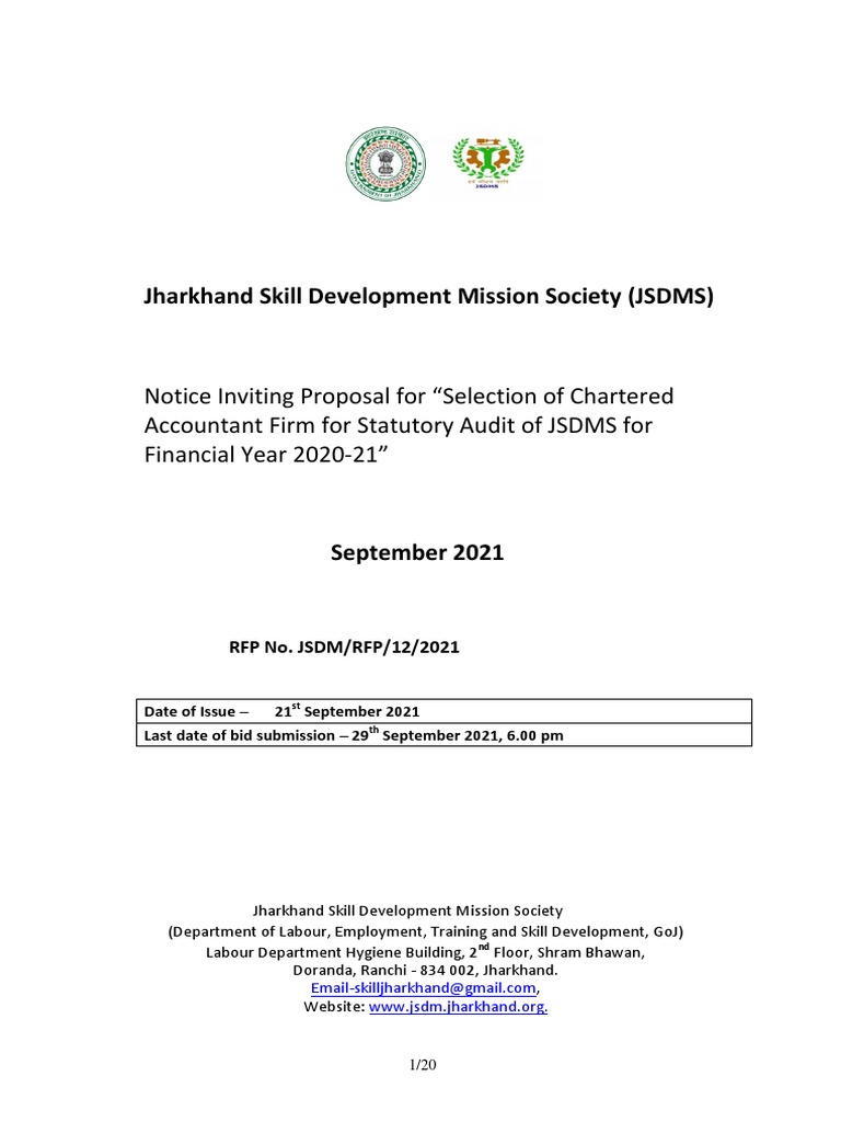Jharkhand Skill Development Mission Society (JSDMS) | PDF | Audit ...