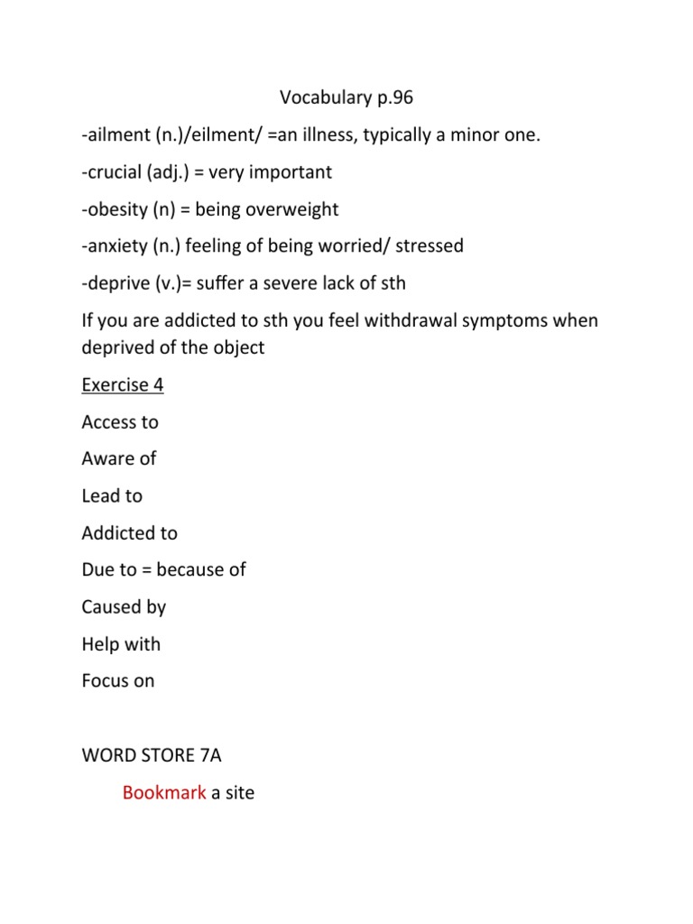 Vocabulary and Health Terms Guide | PDF