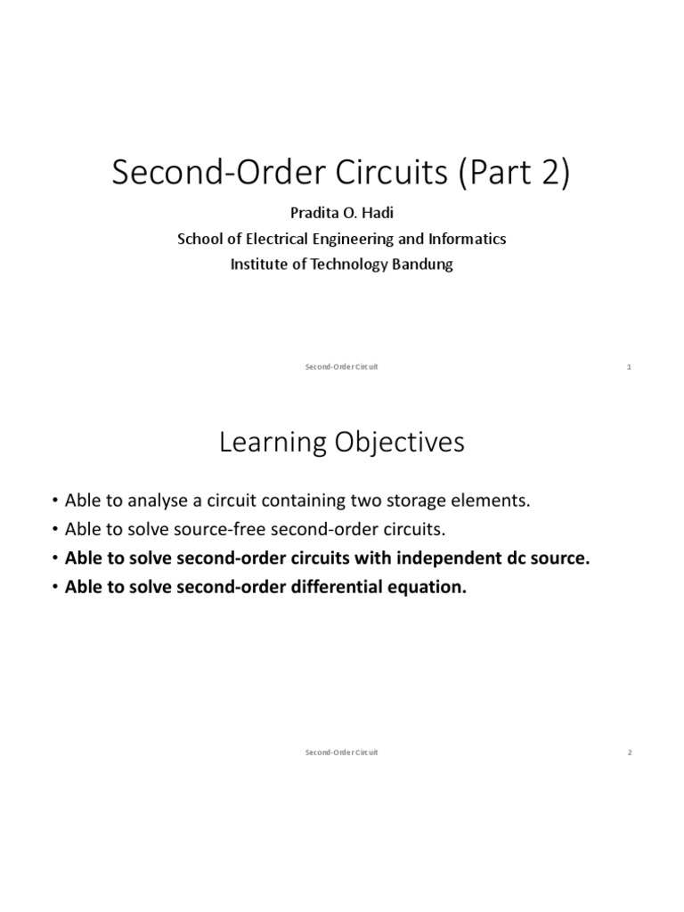 12 Second-Order Circuits (Part 2) | PDF | Electrical Network | Damping