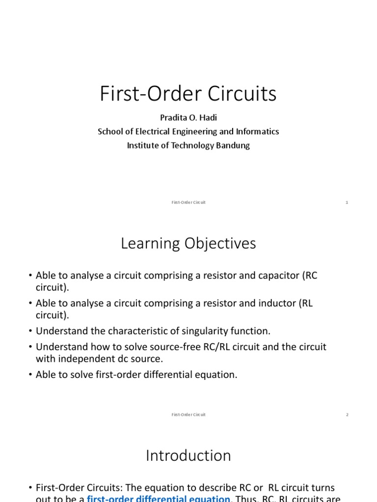9 First-Order Circuits Noted | PDF | Electrical Network | Electronic ...