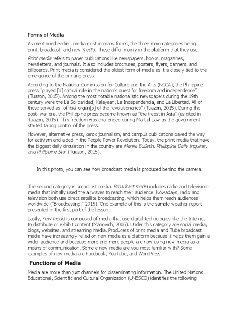 Forms of Media | PDF | Mass Media | New Media