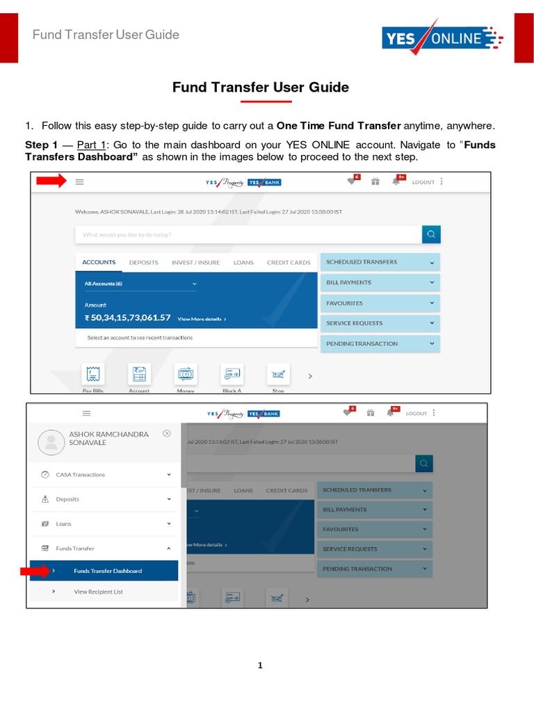 Fund Transfer User Guide | PDF | Facebook | Financial Transaction