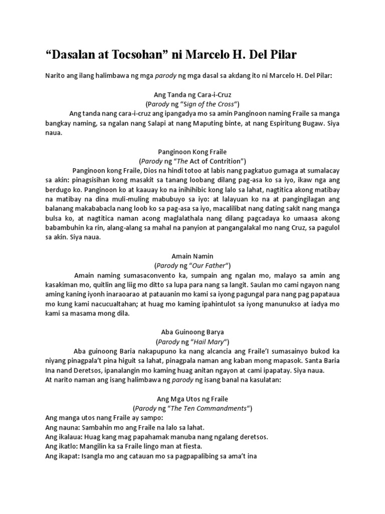 Dasalan at Tocsohan | PDF