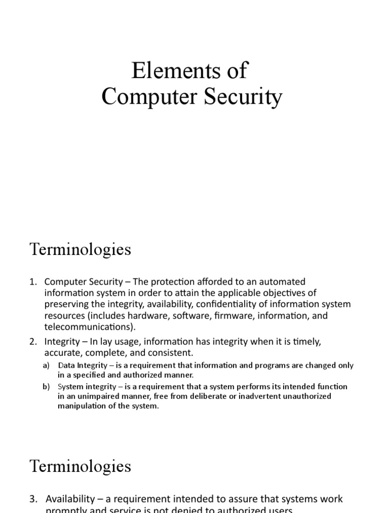 Elements of Computer Security | PDF | Security | Computer Security