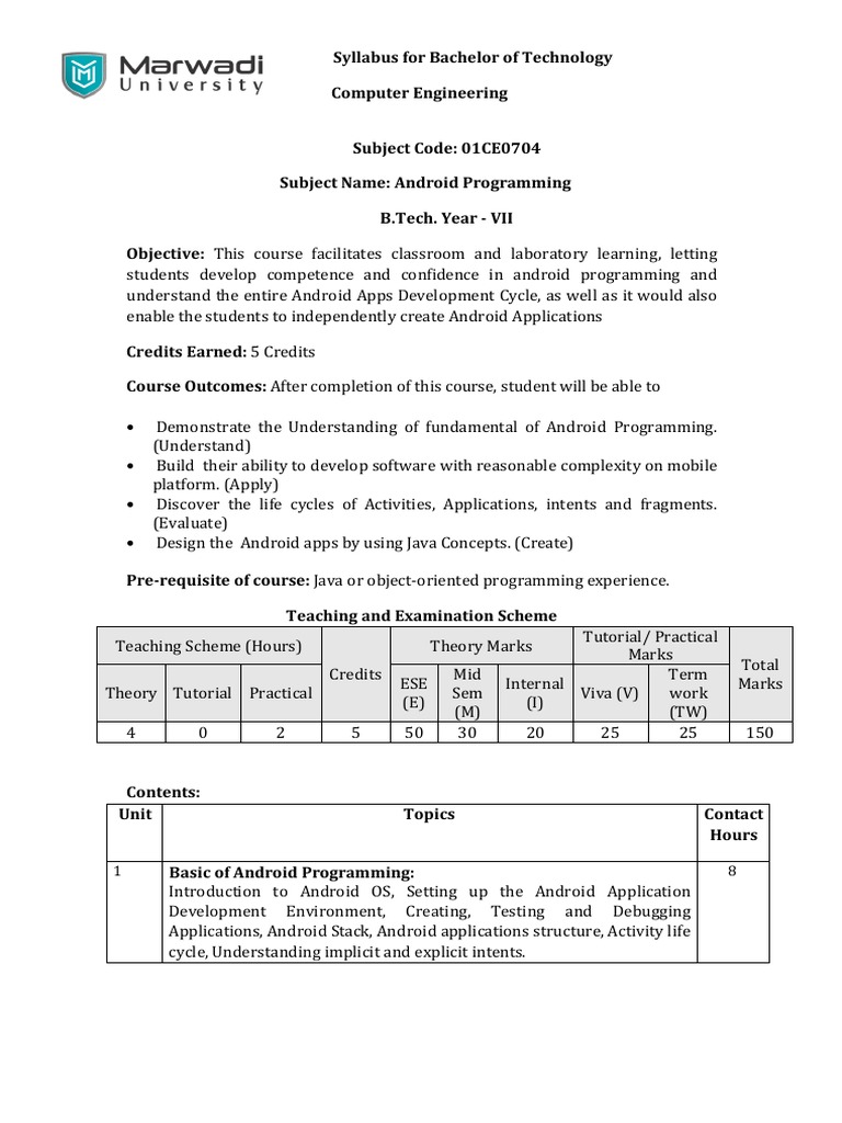 01ce0704 Android Programming Pdf Android Operating System Mobile App