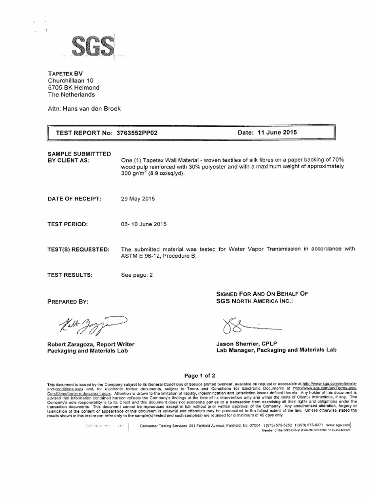 TW VI - Water Vapor Transmission Rate ASTM E96-B | PDF