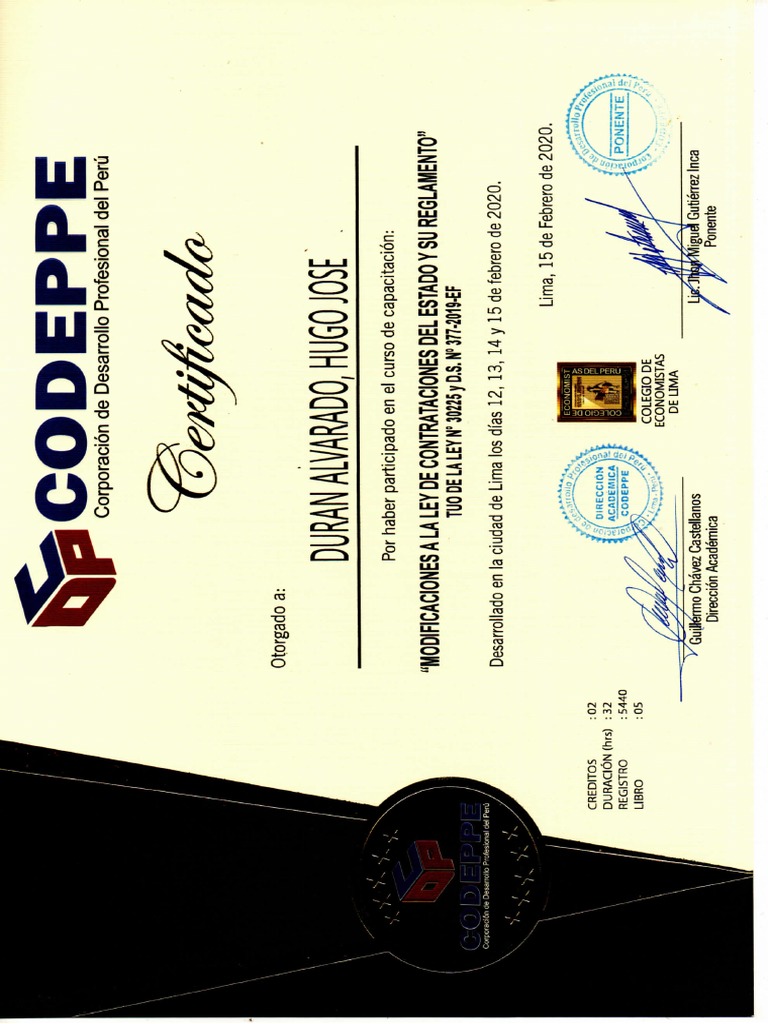 Ley Contr 32 Horas Modif Ley 30225 y DS 377-2019-EF | PDF