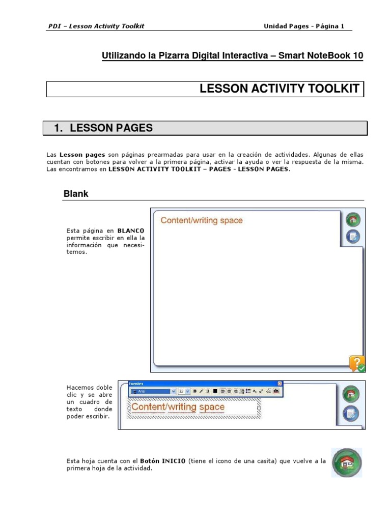 Tutorial Lesson Activity Toolkit Lesson Pages | PDF | Point and Click | Áreas de informática