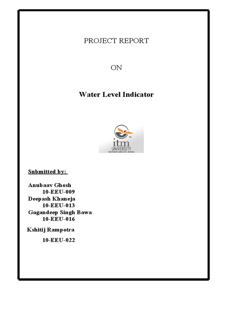 Project Report: Water Level Indicator | PDF | Electrical Resistance And ...