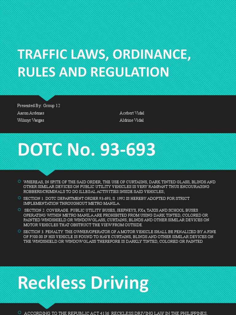 Traffic Laws and Penalties Overview | PDF | Traffic | Truck