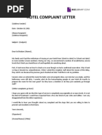 Hotel Complaint Letter | PDF