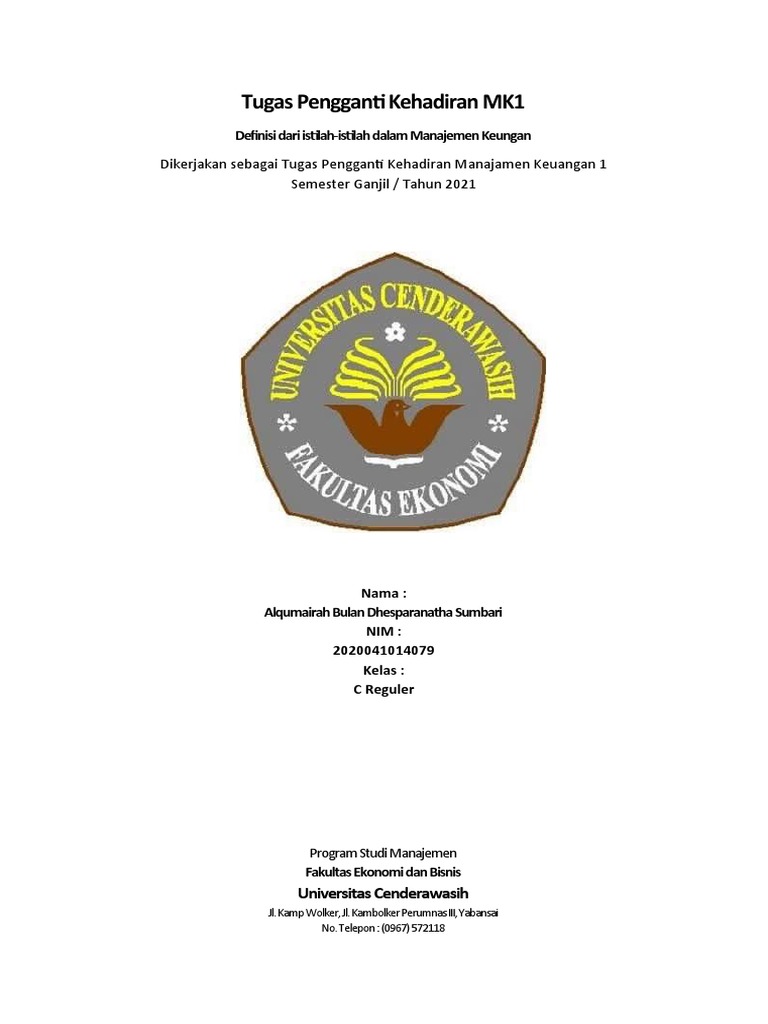 Alqumairah@ Tugas Pengganti Kehadiran MK1 | PDF