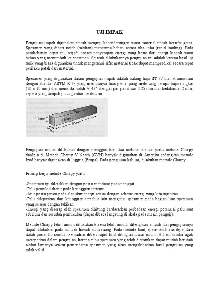 Uji Impak | PDF
